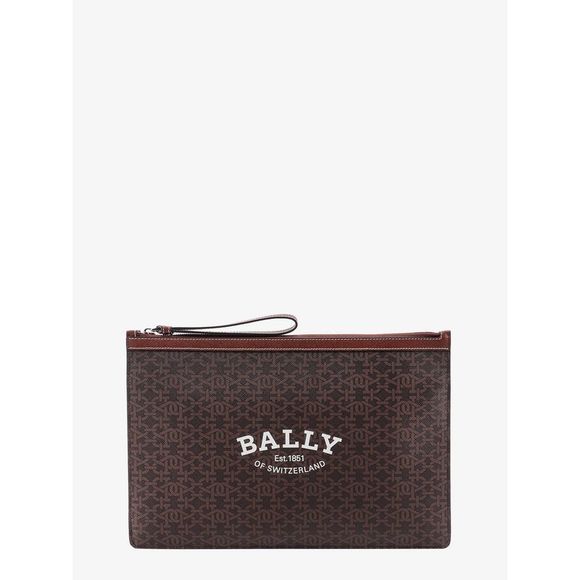 Bally | Bags | Bally Man Coated Canvas Clutch With Frontal Logo | Poshmark